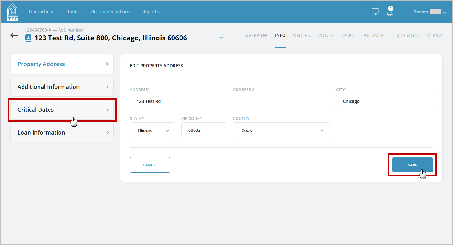 How to Edit a Transaction – Track Your Closing Support Center