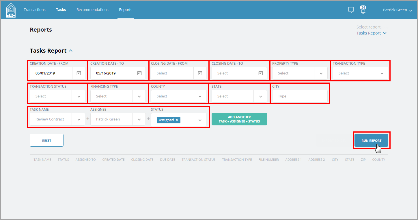 How to Generate a Tasks Report – Track Your Closing Support Center