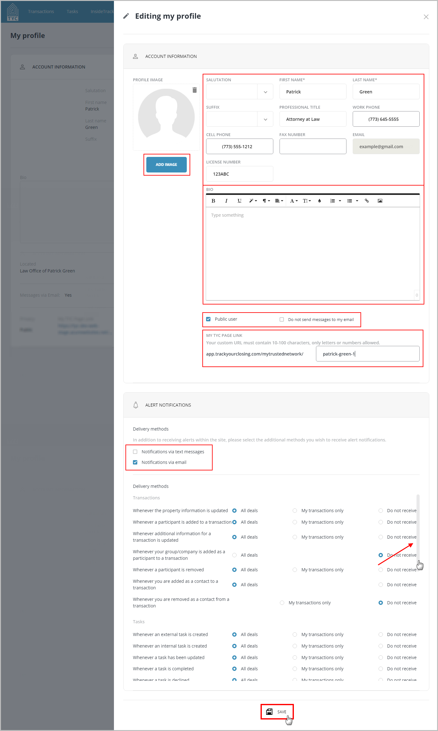 How to Edit Your User Account – Track Your Closing Support Center